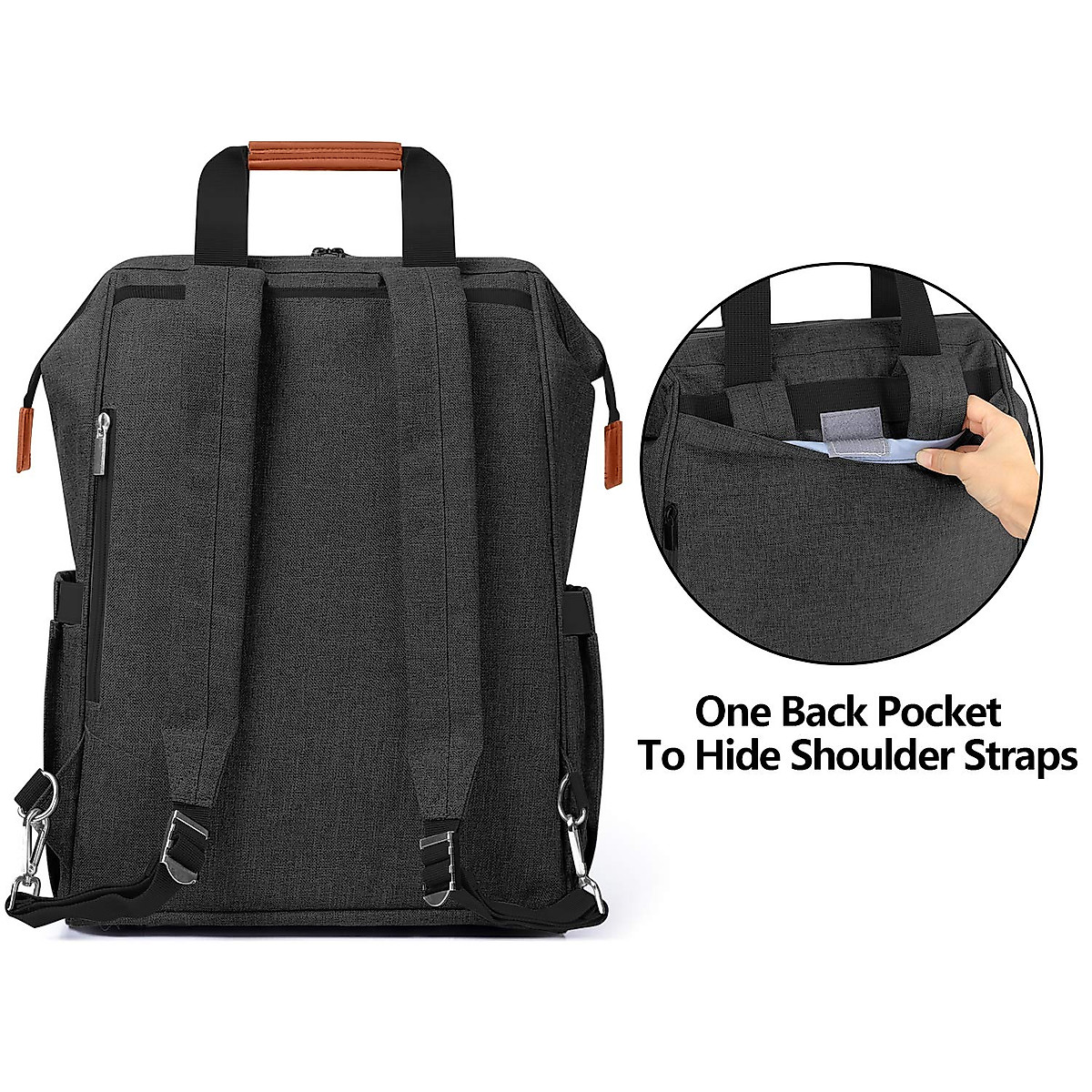 LUXJA Breast Pump Bag with Compartments for Cooler Bag and Laptop, Breast Pump Backpack with 2 Options for Wearing (Fits Most Major Breast Pump, Suitable for Working Mothers), Black