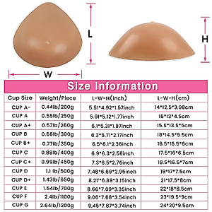 Vollence One Piece C Cup Triangle Silicone Breast Forms Mastectomy Prosthesis Bra Enhancer Inserts Concave Bra Pads