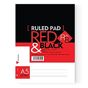 2 Pack A5 Composition Notebook 6.3inch x 8.3inch with 1 Gel Pen - Side open perforated pad, coated soft cover, super strong glue binding,154 pages, for work & school