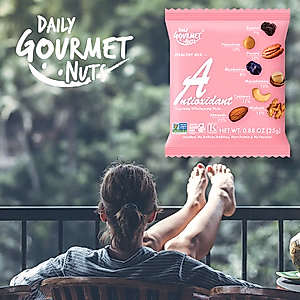 Daily Gourmet Nuts - Unsalted Mixed Nuts Snack Packs/Individually Wrapped Snacks/Nut Snacks/No Peanuts/Healthy Trail Mix Individual Packs/Deluxe Assorted Snacks