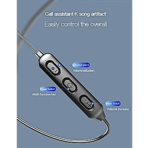 Wireless Stereo Earbuds – Neck Hanging Type Sports，HiFi Bass Stereo Running Headphones，Bluetooth 5.0，Call Function, Voice Control, Power Display,12 Hours Play Time, Built-in Microphone (Black) (BLACK)