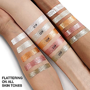 Lucoss Glitter Liquid Eyeliner Eye Shadow Makeup Kit Long Lasting Waterproof Sparkling Eyeshadow Liquid Metallic Eye Glitter Makeup