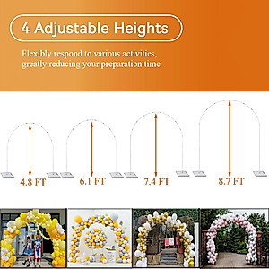 GIMcalo Balloon Arch Stand Kit, 2IN1 Metal Balloon Column Arch with Weighted Water Bag for Birthday, Graduation Ceremony, Baby Baptism, Wedding, Engagement, Various Festival Party Decoration