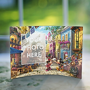 Disney – Mickey and Minnie Mouse in Mexico – Personalize with Your Image! - Thomas Kinkade Studios – 10” x 7” Curved Acrylic Photo Print – Free Standing Décor – Officially Licensed Collectible