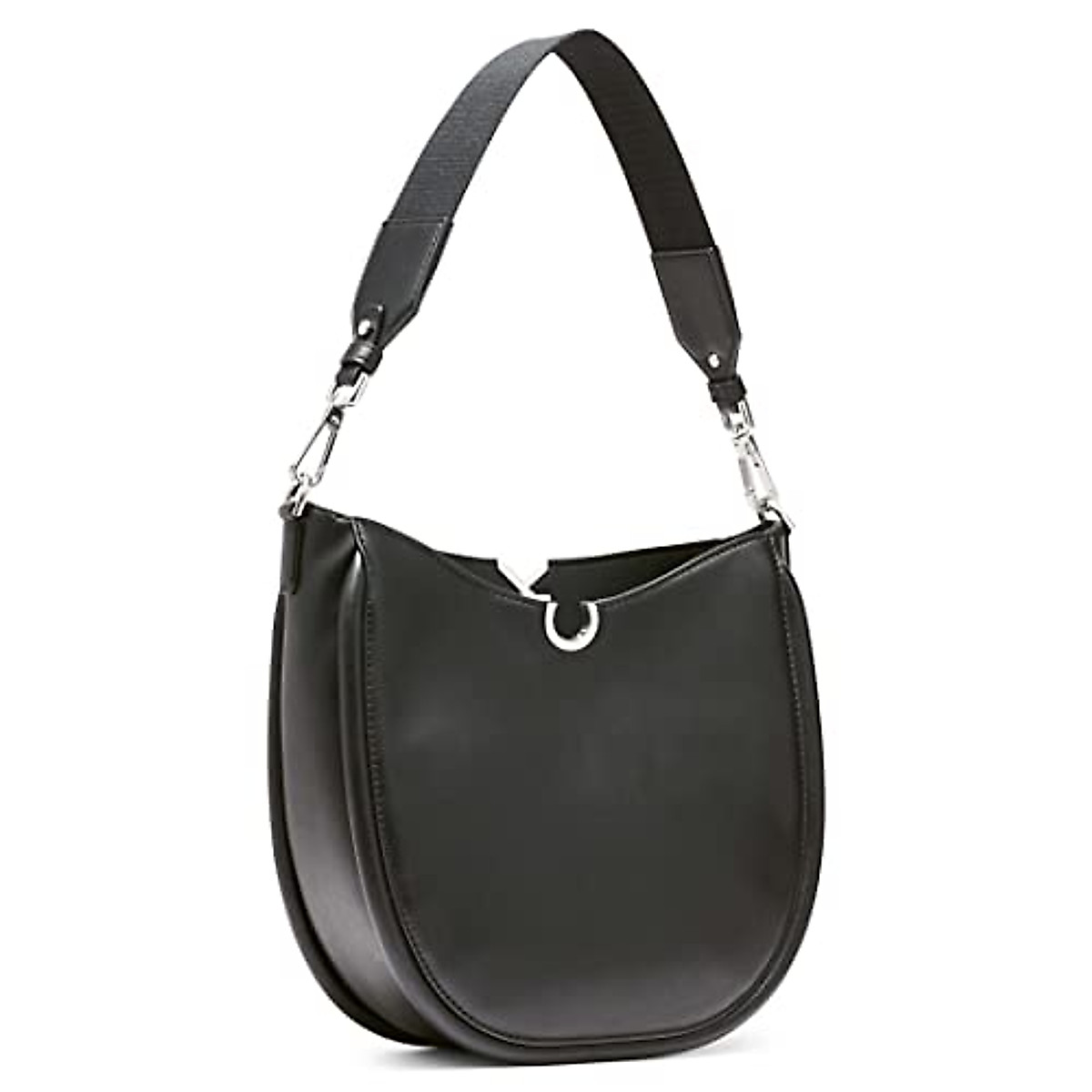 Calvin Klein Crisell Crescent Shoulder Bag, Black/Silver,One Size