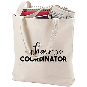 Chaos Coordinator Teacher Mom Parent Funny Natural Canvas Tote Bag funny gift