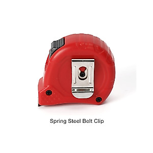 Hyper Tough 12' Tape Measure Nylon-Coated Blade | Belt Clip | Fractional Read