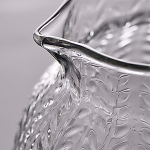 Warm Crystal, The Glass Water Pitcher with Lid and Handle, Glass Tea Pitcher, Carafe, Teapot and Jug for Coffee, Juice, Ice Water and Flower Tea Suitable for Your Fridge and Coffeemaker (60 oz)