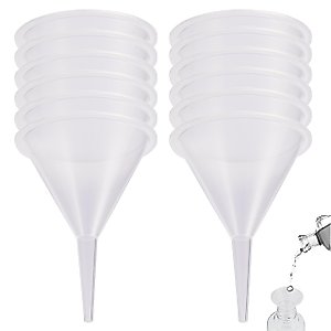 12 Pcs Small Funnel Clear 1.57inch Plastic Mini Funnel Kitchen Funnels for Lab, Powder,Capsule,Oils, Filling Bottles, Urn Funnel Filling Kit,Essential Oil,Perfume