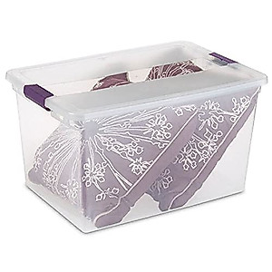 Sterilite 116 Quart and 66 Quart Multipurpose Ultra Storage Tote Box Storage Containers for Home or Office Organization, Clear, 4 Pack and 6 Pack