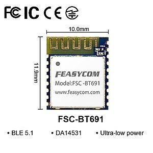Dialog DA14531 BLE Ultra Low Power Consumption Low Energy Bluetooth 5.1 Module
