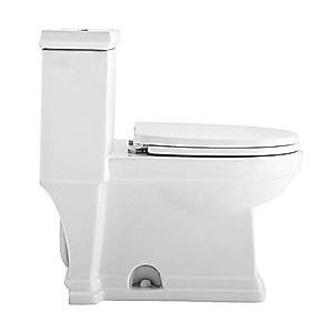 Swiss Madison Well Made Forever SM-1T113 Voltaire One Piece Elongated Toilet Dual Flush 0.8/1.28 GPF, White