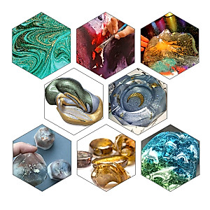 Mica Powder - 120g Natural Epoxy Resin Dye Set - Pearlescent Color Pigment for Soap Making, Slime, Nail Polish, Bath Bomb, Paint Colorant (8 Colors)