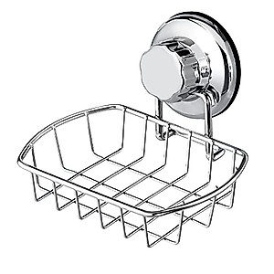 iPEGTOP Super Powerful Vacuum Suction Cup Soap Dish Soap Saver - Rustproof 304 Stainless Steel Sponge Soap Holder for Bathroom, Shower, Sink, Kitchen