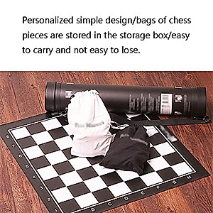 THPT 20 Inchs Leather Chess Set，High-end Large Portable Chess Armory with Folding Board，for Children，Beginners, Students, Adults Board Games