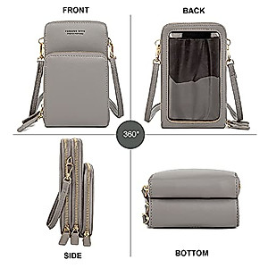 SENLANY Cell Phone Purse Small Crossbody Bag for Women Touchscreen Purse with Cards Slots Phone Purses with Shoulder Strap Green