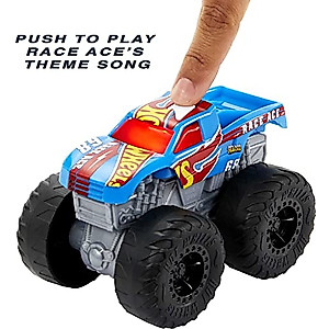 Hot Wheels Monster Trucks Roarin’ Wreckers, 1 1:43 Scale Truck with Lights & Sounds, Plays Truck's Theme Song, Toy for Kids 3 Years Old & Older