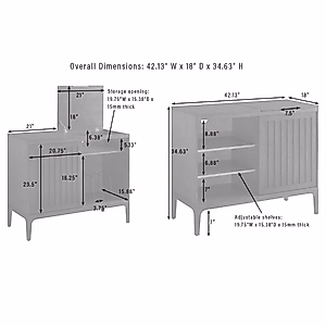 Crosley Furniture Asher Media Console and Record Player Stand with Storage for Vinyl Records, Dark Brown
