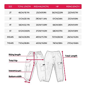 MINI PANDA Toddler Boy Pants, Little Boys 2-Pack Pull On Pants (Black+Red, 4T)