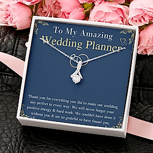 Meaningful Jewelry Gifts For Wedding Planner Necklace from bride and groom Thnak you gift for Event Organizer Jewelry for Wedding Ceremony Keepsake gift with Message Card (Standard Black Box)