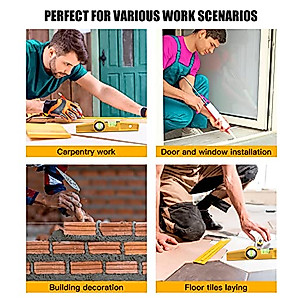 RONGPRO 10 Inch Aluminum Die-Cast Magnetic Torpedo Level, Professional Magnetic Scaffolding Spirit Level, Torpedo Level with Rare Earth Magnet 250MM and Holster