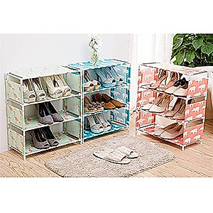 llibnn Shoe Rack,Non-Woven 4-Tier Dust-Proof Shoe Standing Storage Tall Shoe Organiser with Waterproof Fabric Tiers Simple Assembled,462254CM (Color : F) (Color : E)