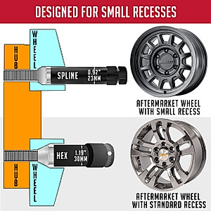 Wheel Accessories Parts 24 Pcs M14x1.5 14x1.5 Thread Truck 2.00" Long Spline Lug Nuts Chrome 6 Spline Hex Fits 1999+ Chevy Silverado GMC Sierra 1500 2015+ Ford F 150 Nissan Titan XD 2019+ Ram 1500