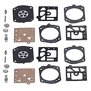 Zerone Carburetor Repair Kit,2Set Carburetor Carb Repair Kit Garden Lawn Mower Rebuild Kit Accessory for Walbro K24‑hda Chainsaw Trimmer Weedeater Leaf Blower