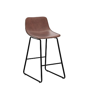 HeuGah Bar Stools Set of 4,Faux Leather Counter Height Bar Stools,26" Bar Chairs with Back,Modern Counter Stool for Kitchen Island