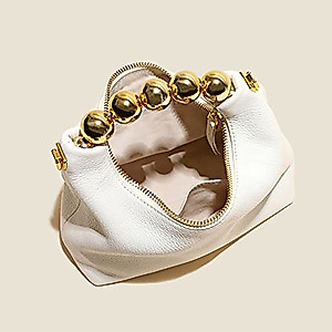 Purses and Handbags for Women Fashion Ladies Pearl bead Top Handle Satchel Shoulder Chain Crossbody Bag (Black)