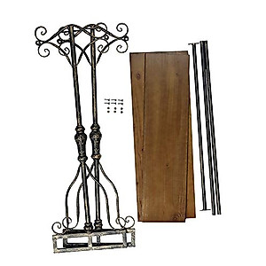 Qianniu Industrial Clothing Rack Display Commercial Grade Heavy Duty Garment Rack With Shelves Vintage Steampunk Hat Rack Shoes Rack Cloth hanger (47")