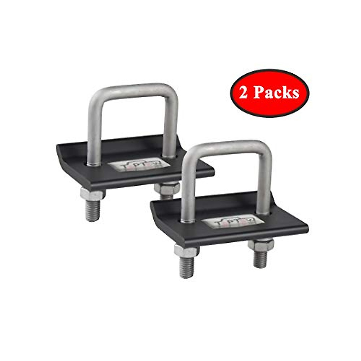 TOPTOW Trailer Hitch Extender Adapter 6" Riser/Drop, 2" Receiver, 2-in Shank, 10000lbs Capacity, with Hitch Lock and 2 Pack of Hitch Clamps…