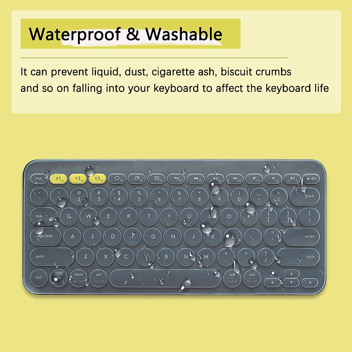 Silicone Keyboard Cover Skin for Logitech K380 & 2023 Pebble Keys 2 K380S Combo for MAC Bluetooth Multi - Device Ultra Thin Protective Keyboard Cover Skin