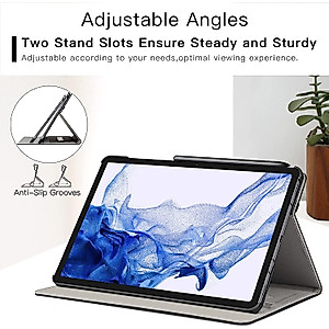 ZtotopCases for Galaxy Tab S7 FE 5G/S8 Plus/S7 Plus 12.4" Tablet Case, Premium PU Leather Folding Stand Cover with Pen Holder & Multi-Viewing Angles for Samsung Tab S7 FE 2021/S8+ 2022/S7+ 2020, Black