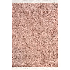 nuLOOM Neva Modern Tasseled Shag Area Rug, 5' 3" x 7' 7", Pink