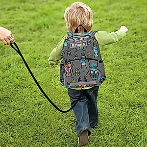 Fisyme Cute Ladybug Bugs Custom Toddler Backpack Schoolbag Kids Daypack Travel School Bag Personalized Backpacks for Kindergarten Preschool Nursery Children Boys Girls with Chest Strap