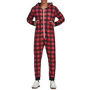 COOFANDY Men's Zipper Playsuit Romper Long Sleeve Tracksuit Hoodie Lounge Sets (Blue, M)