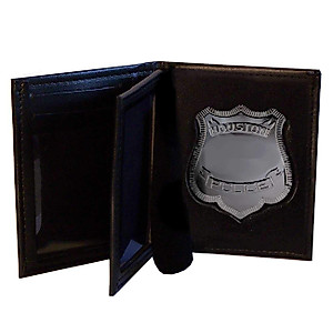 Houston Police Hidden Badge Wallet (Cutout DK847, 2.73 inches tall)