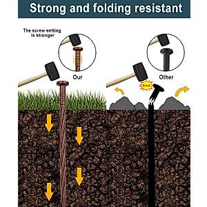 100pack 8-Inch Plastic Landscape Edging Spikes Landscape Anchoring Nail Spiral Landscape Stake for Weed Barrier, Paver Edging, Landscape Edging, Artificial Turf, Grass Pathway and More
