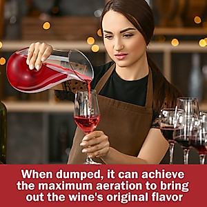 2 Pcs 48 Wine Decanter Carafe, Wine Aerator, Clear Glass Pierced Pitcher Juice Jar for Red Wine Beer Water Tea Lovers Gift Wedding Birthday Party Supplies