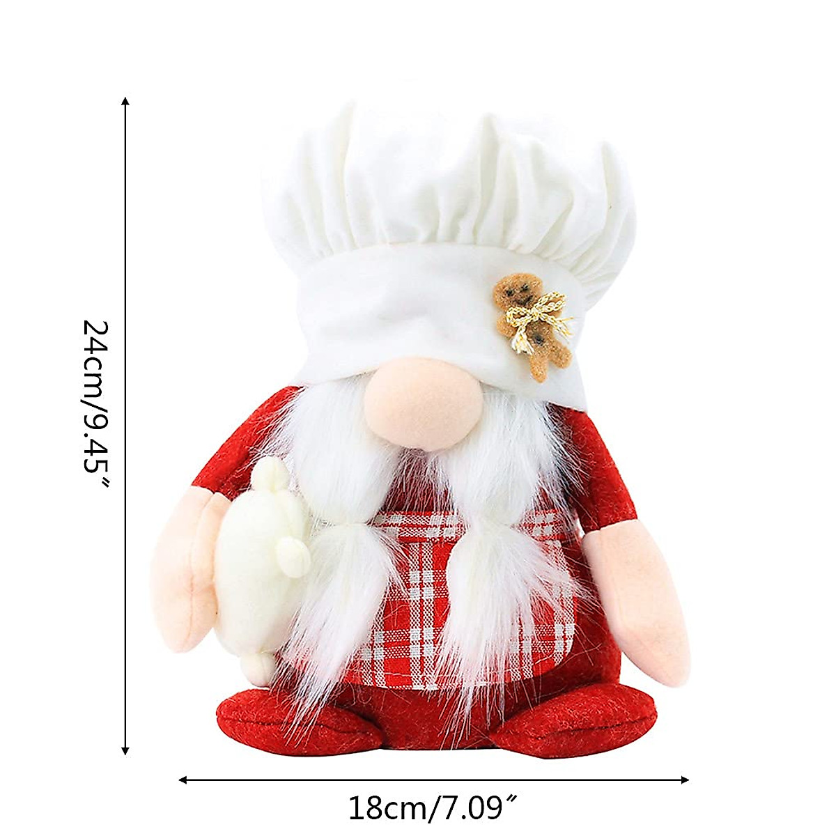 Yeahii Chef Gnome Plush Doll Cloth Handmade Baker Decoration for Tiered Tray Shelf Table Party Wedding Home Garden Ornament (A+B)