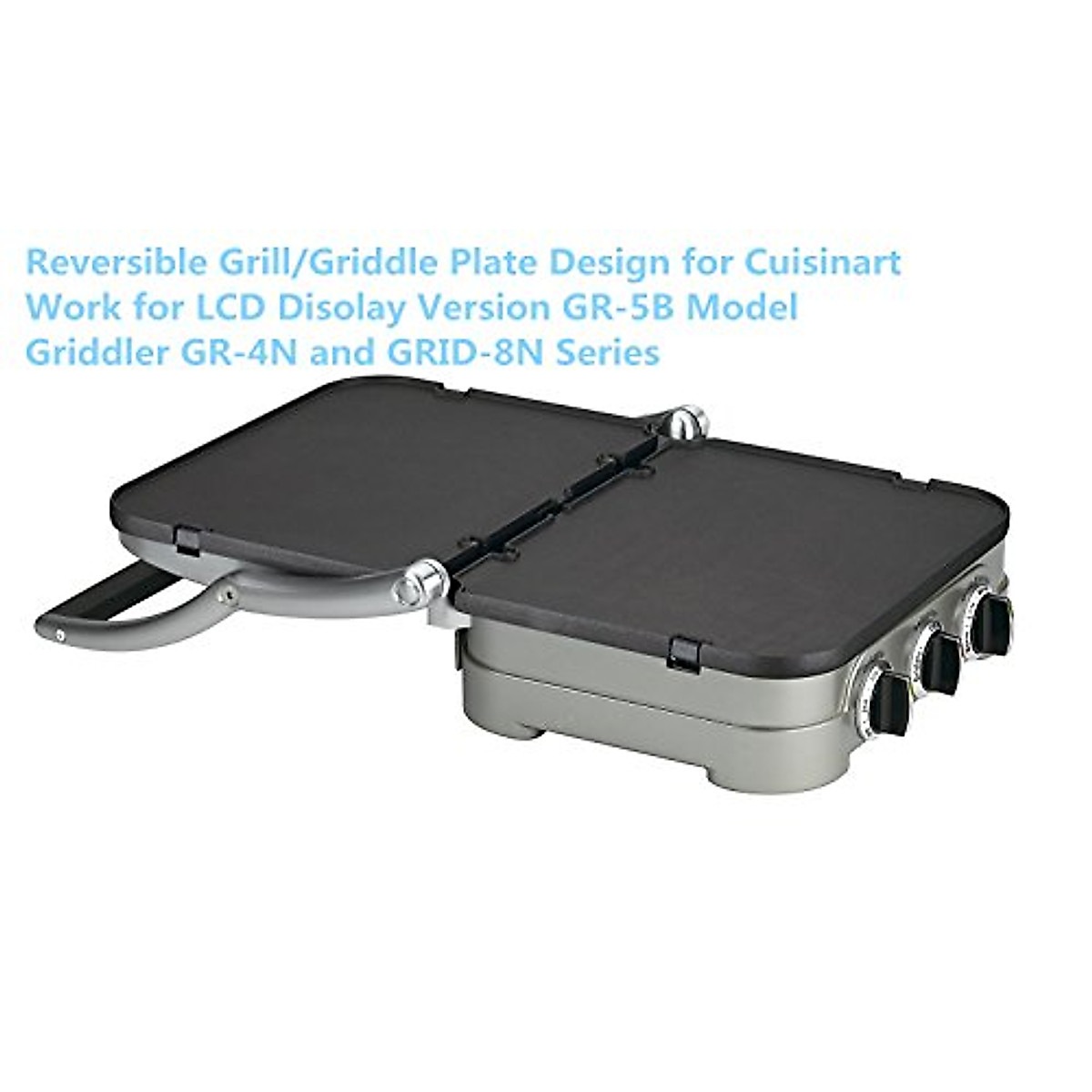UsKitchen Reversible Grill/Griddle Plate for Cuisinart Griddler GR-4N 5-in-1
