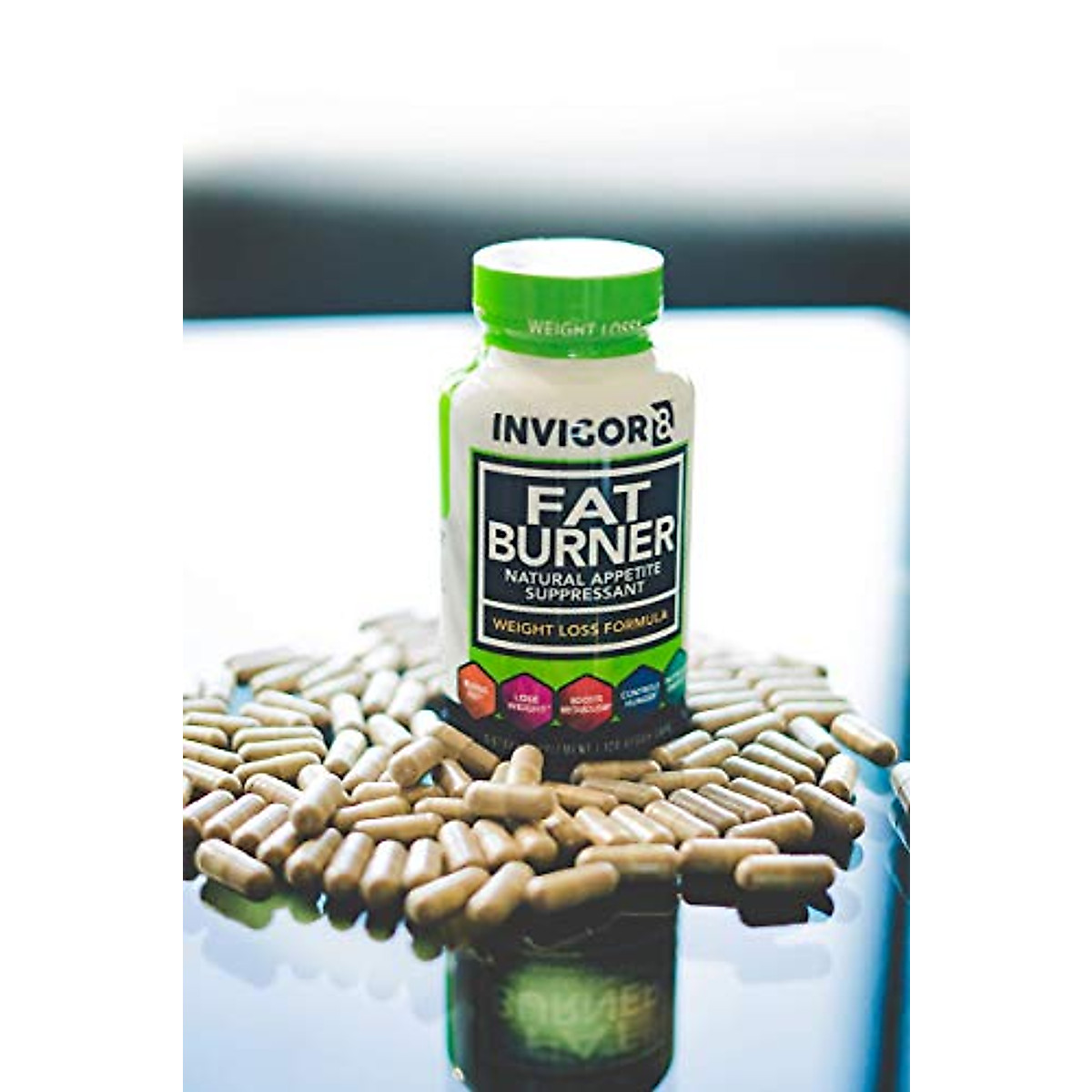 INVIGOR8 Fat Burner and Natural Appetite Suppressant – Healthy Weight Loss Formula and Thermogenic with Green Tea Leaf Extract