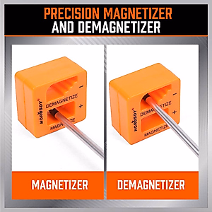 HORUSDY 10-Pieces Magnetic Screwdriver Set, 4 Phillips and 5 Flat Head Tips Screwdriver for Fastening and Loosening Seized Screws