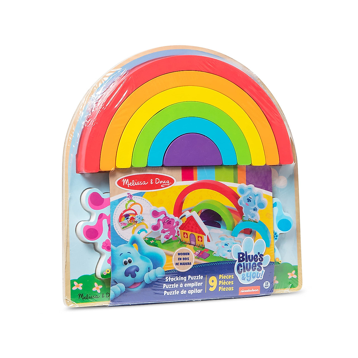 Melissa & Doug Blue's Clues & You! Wooden Rainbow Stacking Puzzle (9 Pieces)