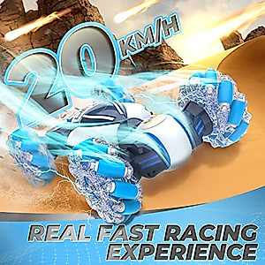 Dysaim Gesture RC Car, Gesture Sensing RC Stunt Car Toys for Kids 6-12 yr, 2.4GHz 4WD Hand Remote Control Cars with Lights Music, Off-Road 360° Rotation RC Drift Car Birthday Gifts for Boys Girls