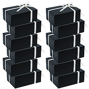 12Pack Black Gift Boxes,Gift Boxes with Lids 9.5x6.6x4 Inches,Gift Boxes Bulk with Ribbon,Bridesmaid Proposal Box for Presents Kraft Paper Gift Boxes for Packaging,Wedding,Christmas,Halloween,Party