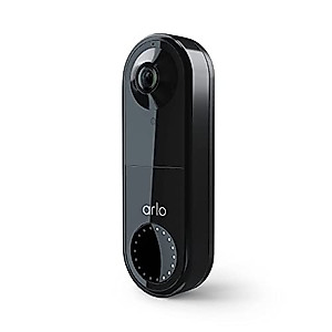 Arlo Essential Wired Video Doorbell - HD Video, 180° View, Night Vision, 2 Way Audio, Black - AVD1001B