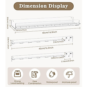 MoKo 3 Pack Acrylic Sunglass Organizer Wall Mount, Clear Sunglass Display Case Storage Hanging Holder for Entryway Living Room Bedroom, Clear
