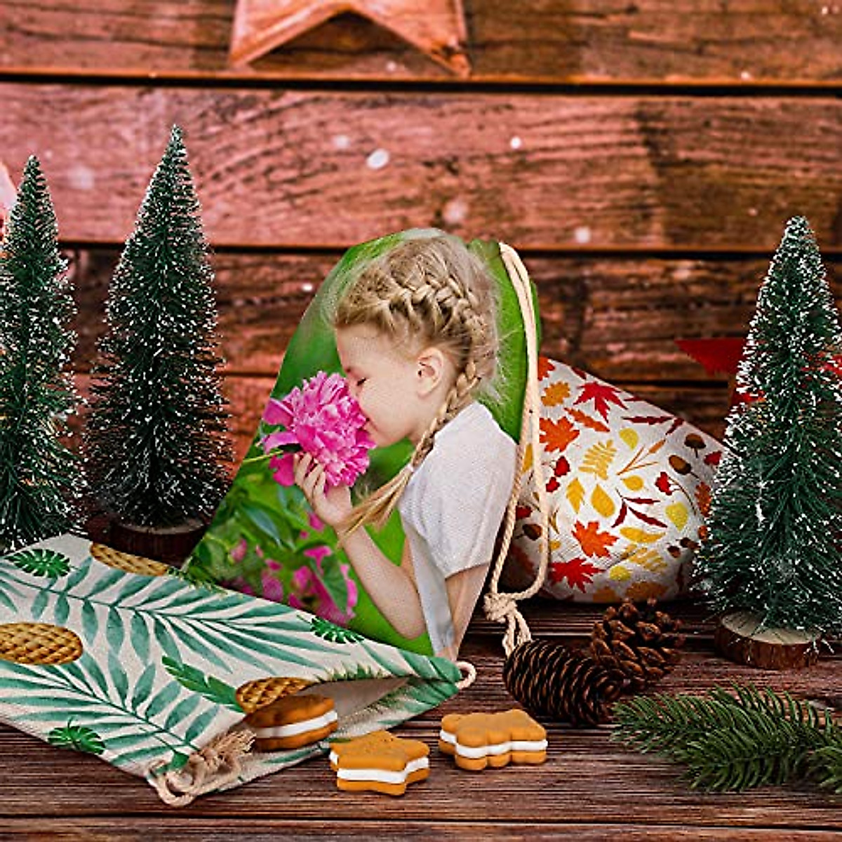 10 Pieces Sublimation Blank Drawstring Bags Reusable Muslin Sachet Backpacks Favors Heat Press DIY Crafts for Party Wedding Christmas Storage Home Party Arts Supplies (Medium)